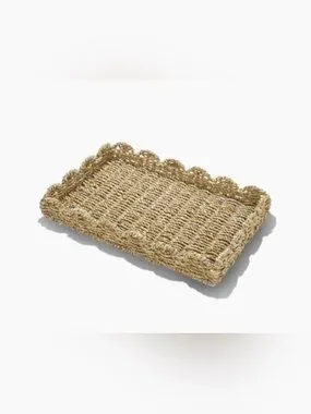 Savy & Sorted | Bath | Nwt Savy Sorted Scalloped Wicker Tray | Poshmark